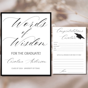 Graduation Advice & Wishes, Printable Graduation Advice Cards, Custom ...