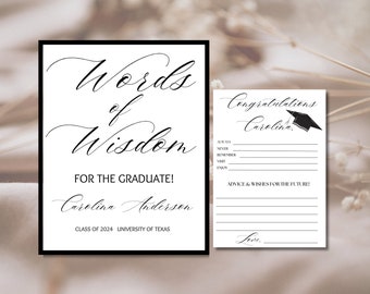 Graduation Advice & Wishes, Printable Graduation Advice Cards, Custom ...