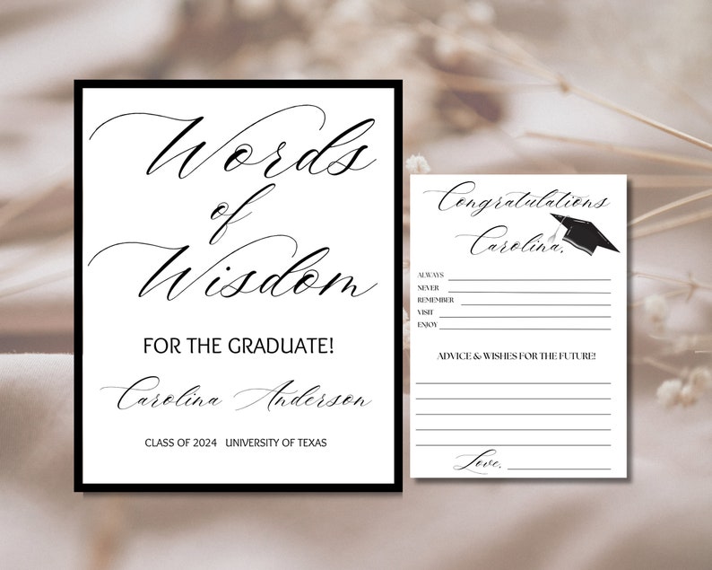Graduation Advice & Wishes, Printable Graduation Advice Cards, Custom ...