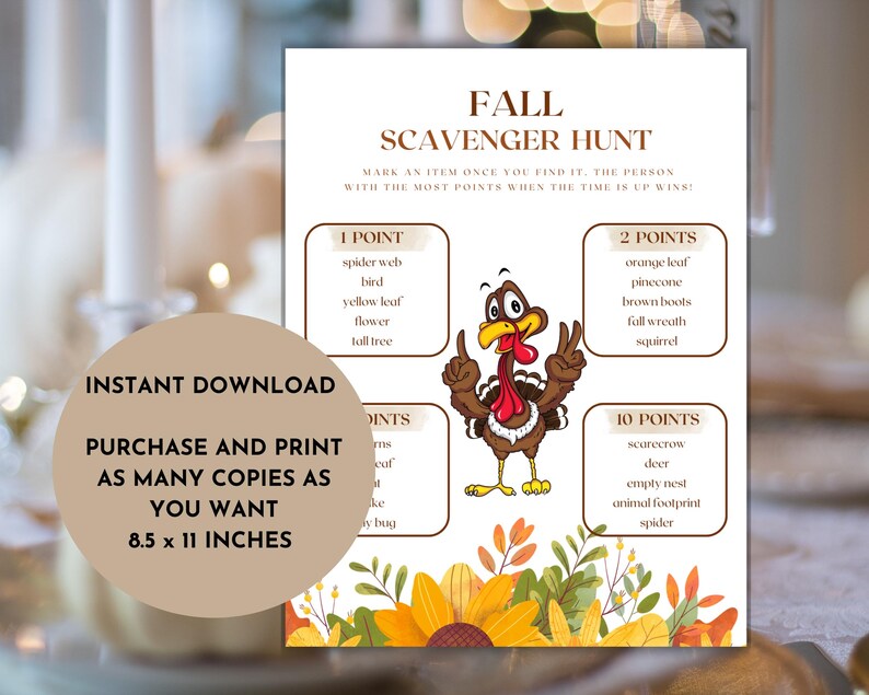 Thanksgiving Game Printable, Fall Game, Icebreaker, 2024 Thanksgiving ...
