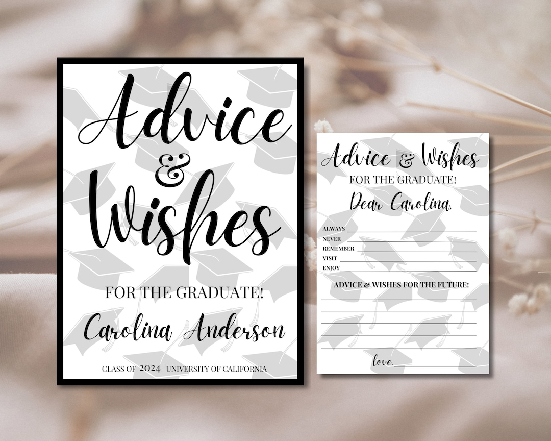 Graduation Advice & Wishes, Printable Graduation Advice Cards, Custom ...