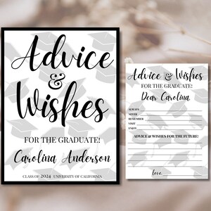 Graduation Advice & Wishes, Printable Graduation Advice Cards, Custom ...