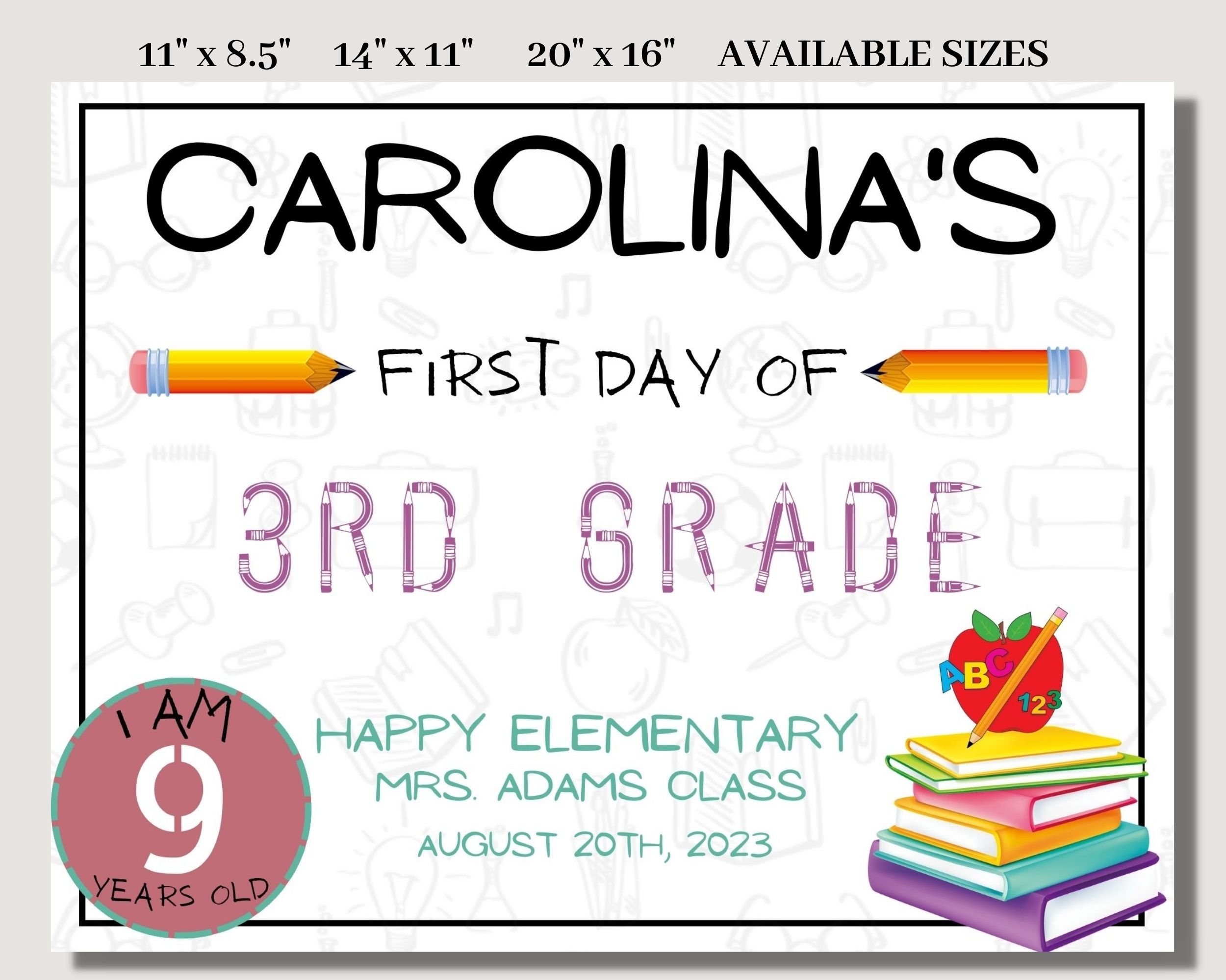 Digital Back to School Sign Editable, Printable Editable First and Last ...