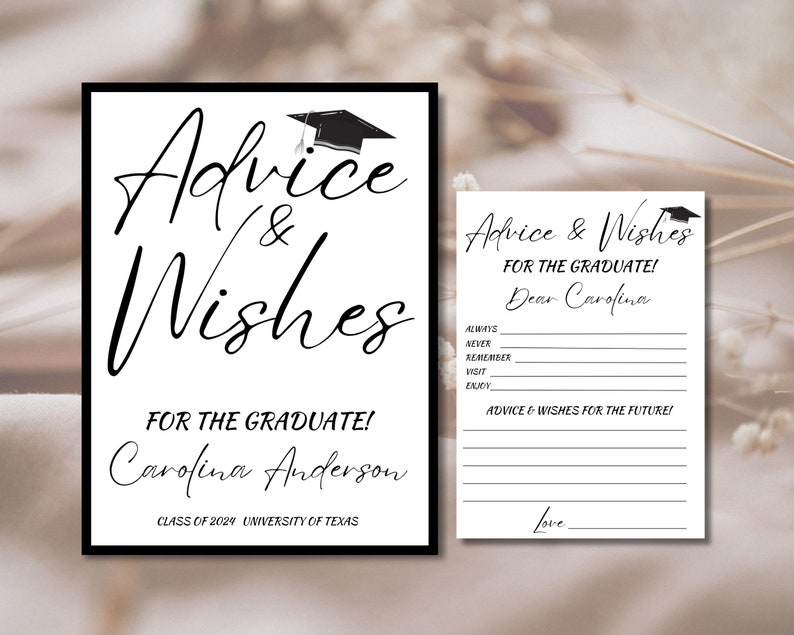 Graduation Advice & Wishes, Printable Graduation Advice Cards, Custom ...