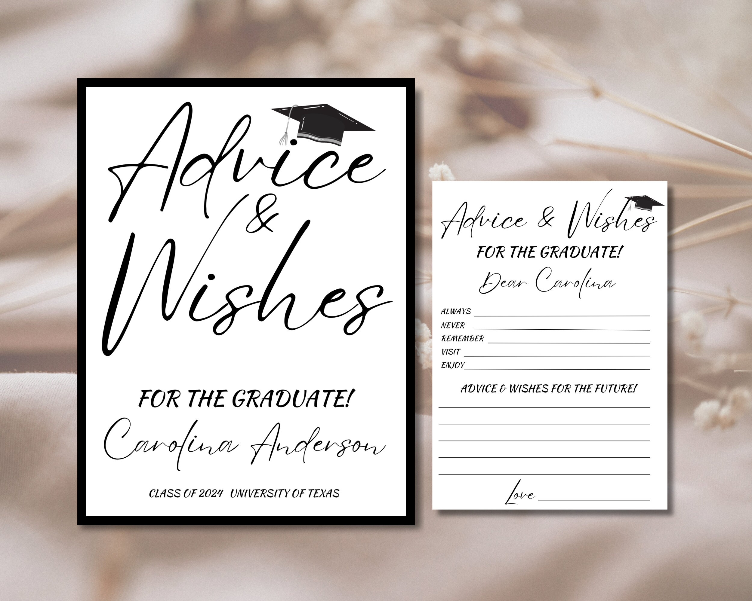 Graduation Advice & Wishes, Printable Graduation Advice Cards, Custom ...