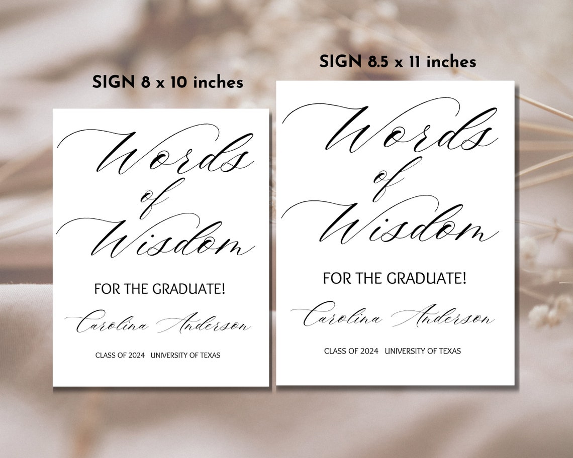 Graduation Advice & Wishes, Printable Graduation Advice Cards, Custom ...
