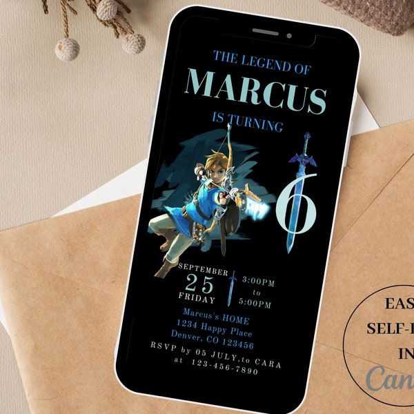 Tears of the Kingdom Editable Birthday Invitation - Etsy Singapore