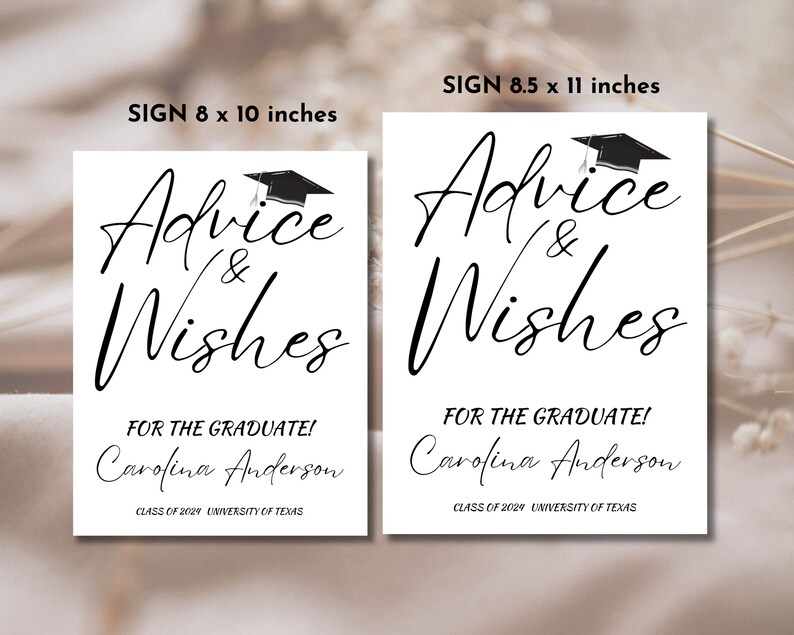 Graduation Advice & Wishes, Printable Graduation Advice Cards, Custom ...