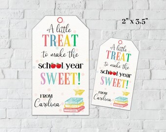 EDITABLE First Day of School Gift Tag, Back to School Gift Tag, Teacher ...