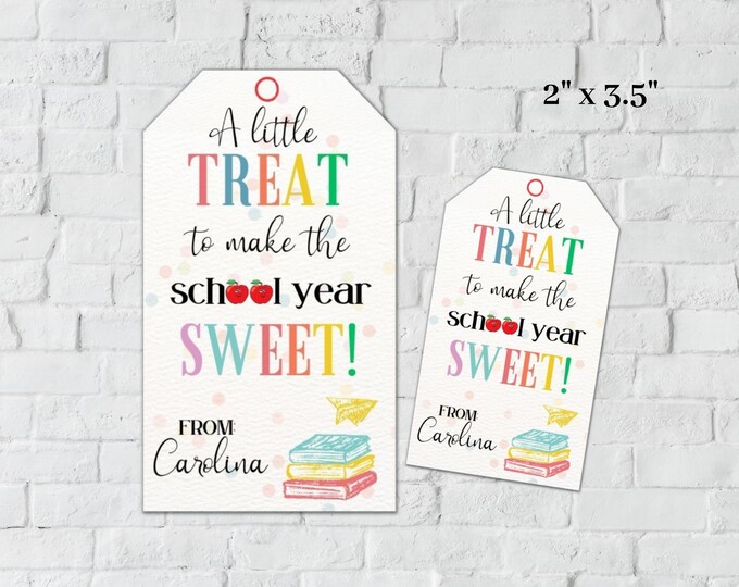 EDITABLE First Day of School Gift Tag, Back to School Gift Tag, Teacher ...