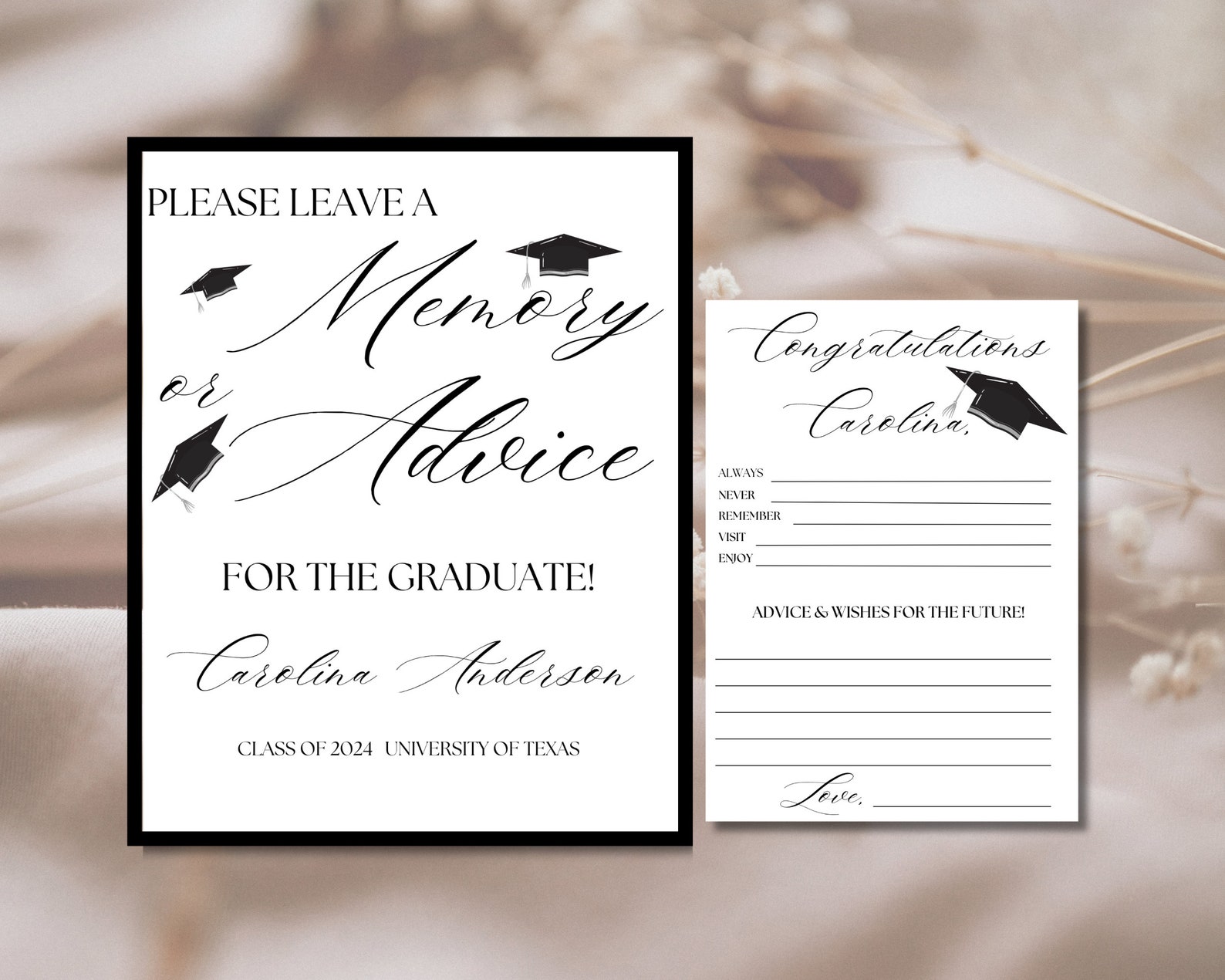 Graduation Advice & Wishes, Printable Graduation Advice Cards, Custom ...