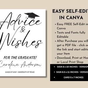 Graduation Advice & Wishes, Printable Graduation Advice Cards, Custom ...