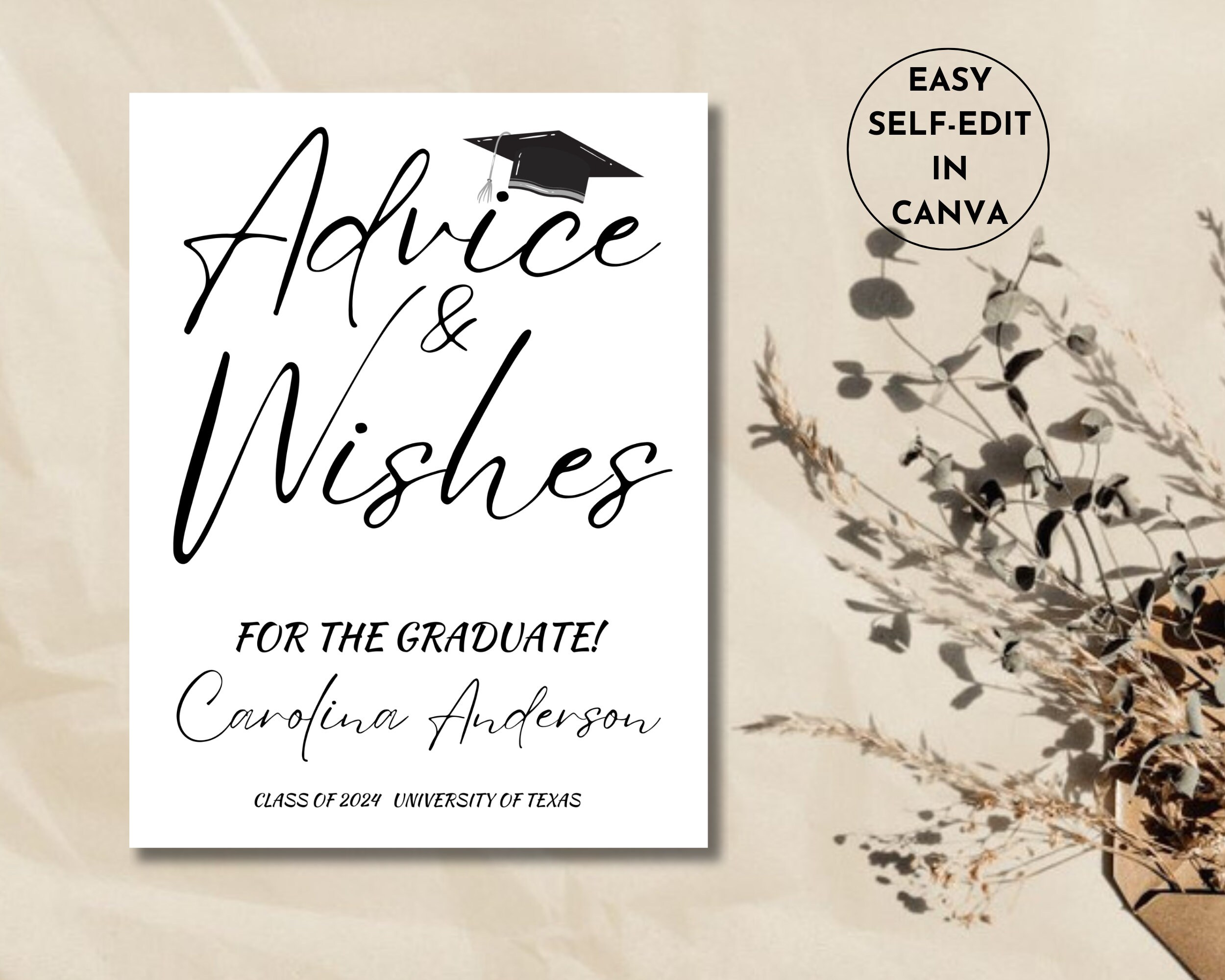 Graduation Advice & Wishes, Printable Graduation Advice Cards, Custom ...