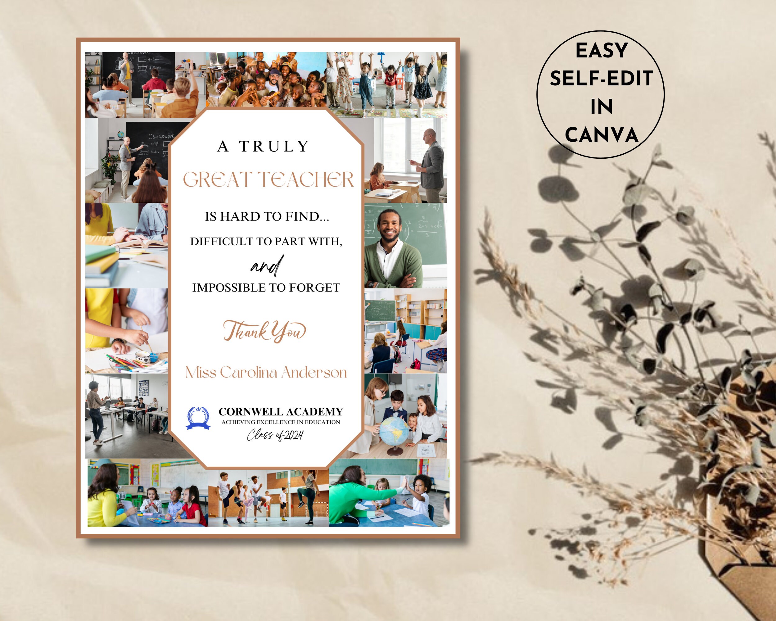 End of School, Teacher Gift, Thank You Teacher, Teacher Farewell Gift ...