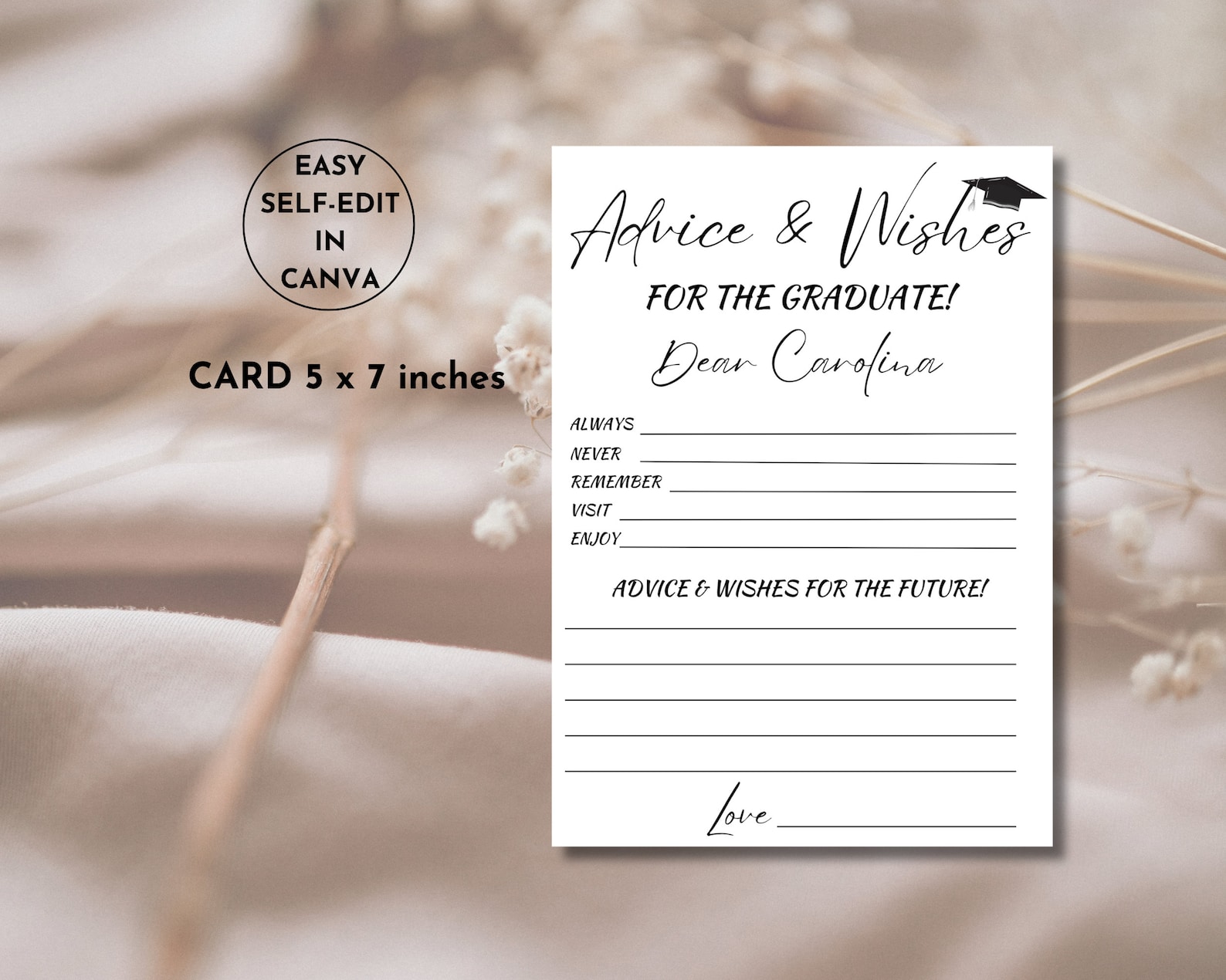 Graduation Advice & Wishes, Printable Graduation Advice Cards, Custom ...