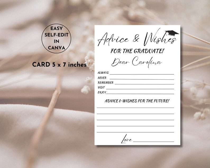 Graduation Advice & Wishes, Printable Graduation Advice Cards, Custom ...