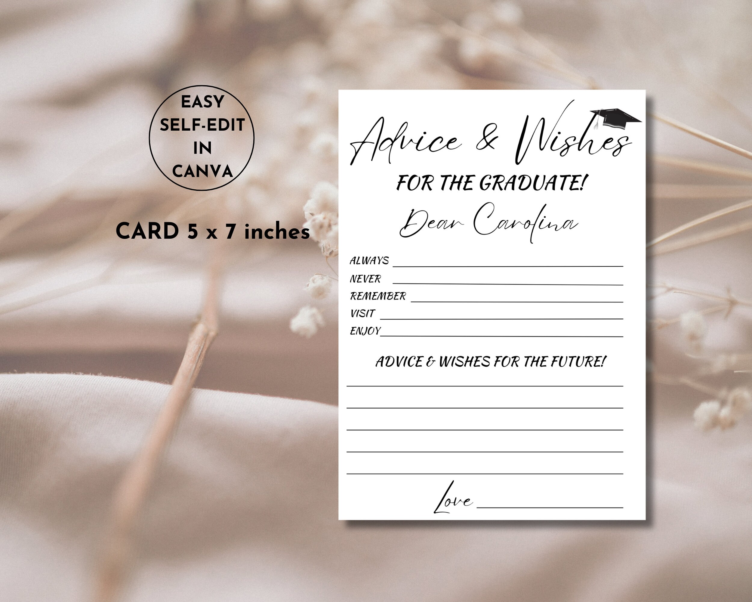 Graduation Advice & Wishes, Printable Graduation Advice Cards, Custom ...