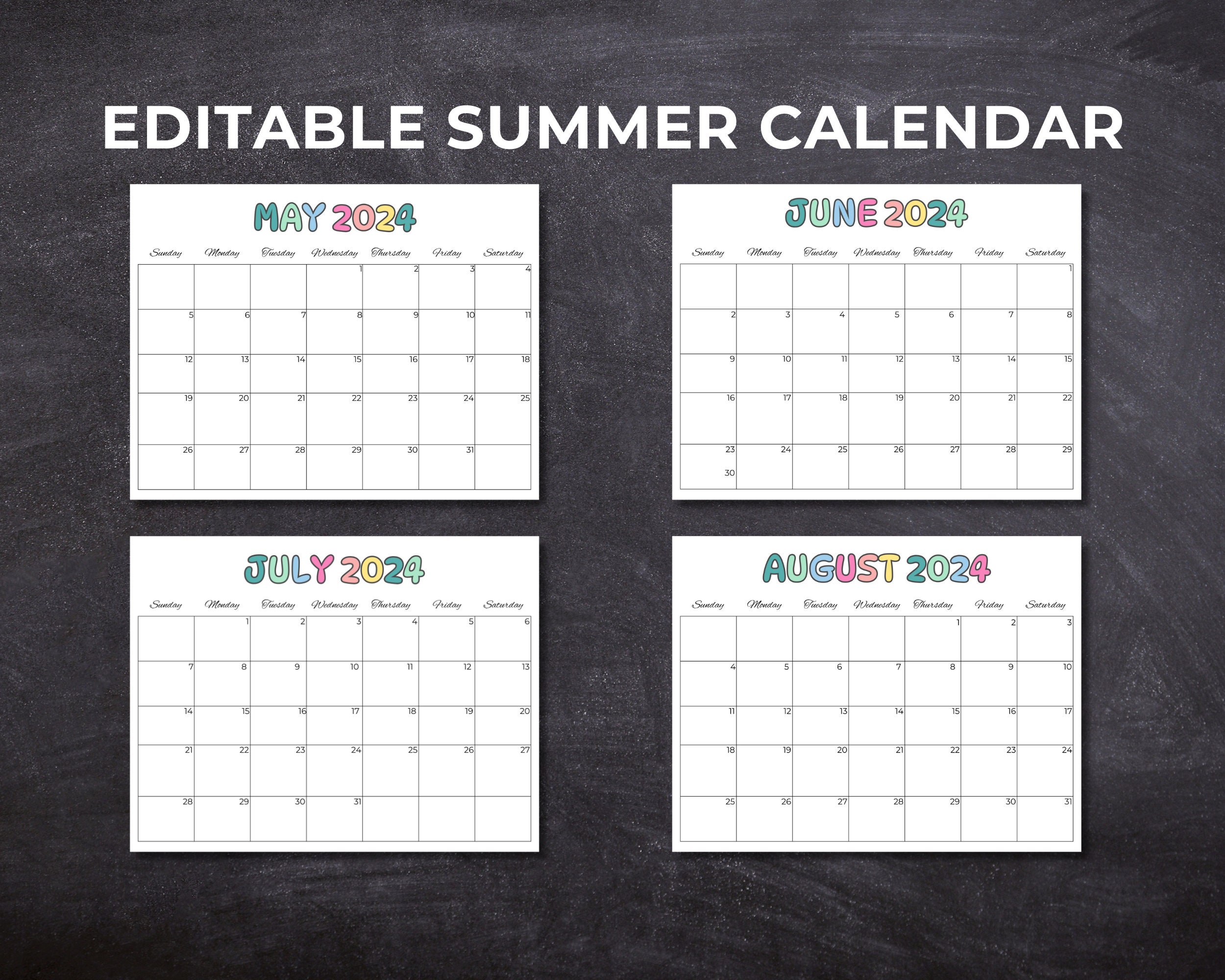SUMMER 2024 Planner Bundle, Summer Calendar, Summer Checklist, Summer ...