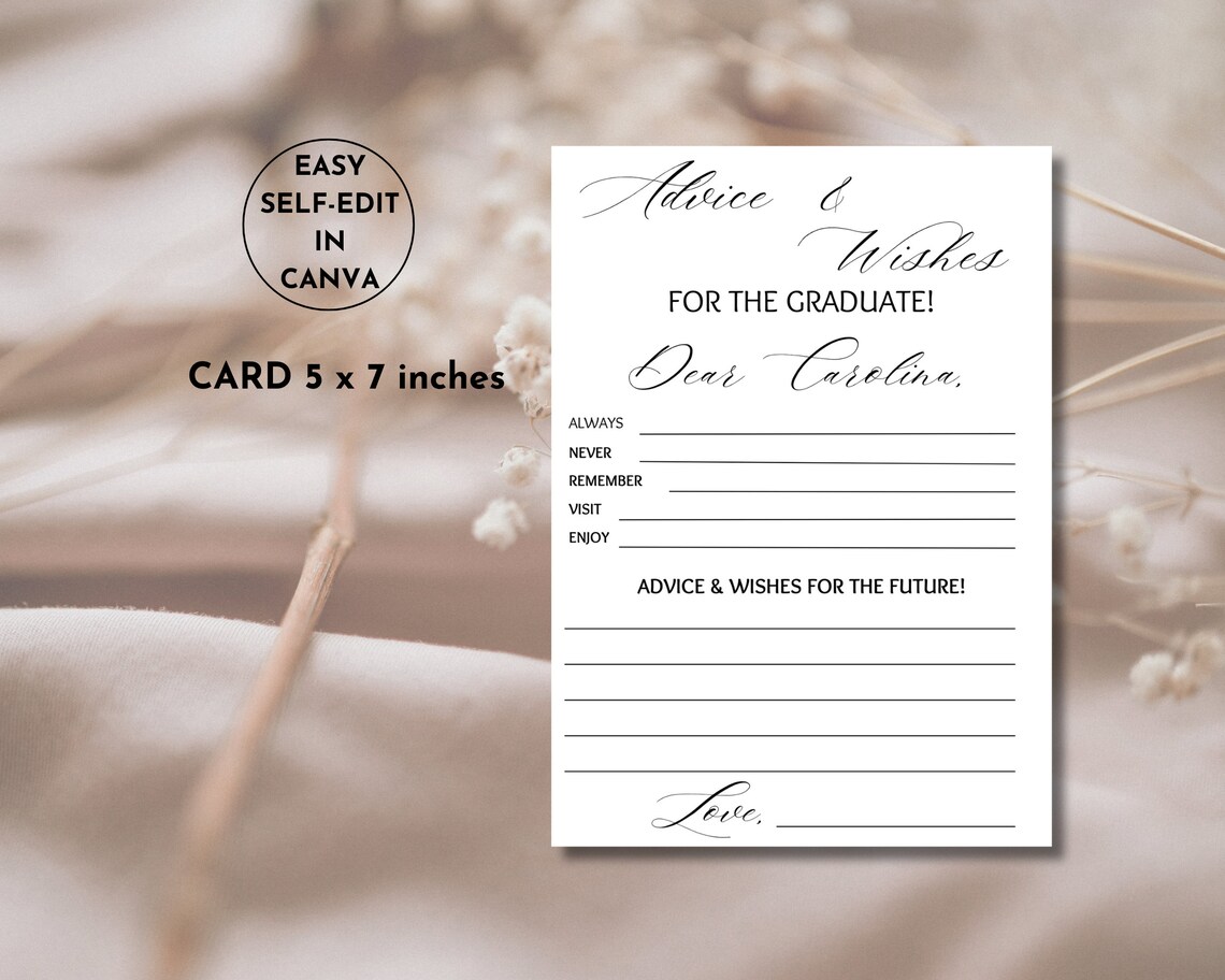 Graduation Advice & Wishes, Printable Graduation Advice Cards, Custom ...