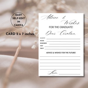 Graduation Advice & Wishes, Printable Graduation Advice Cards, Custom ...