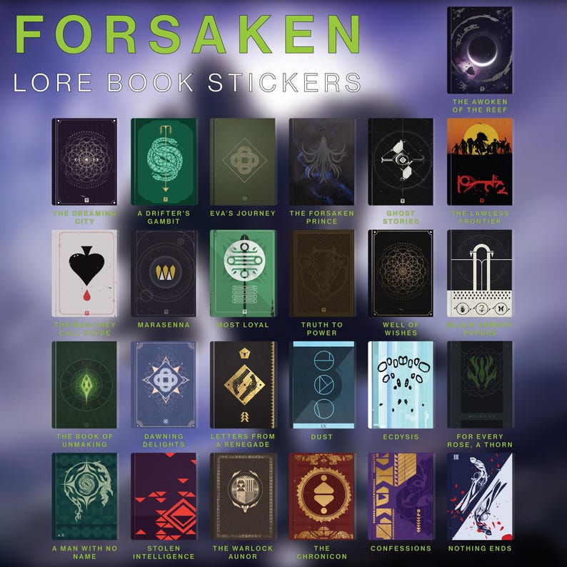 Destiny Forsaken Lore Book Stickers - Etsy