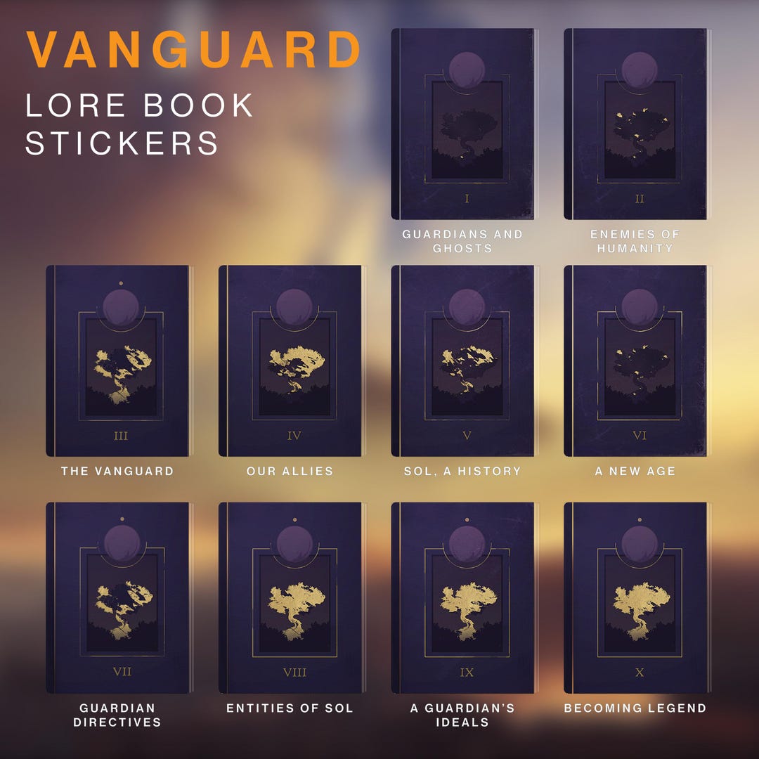 Destiny Vanguard Lore Book Stickers - Etsy