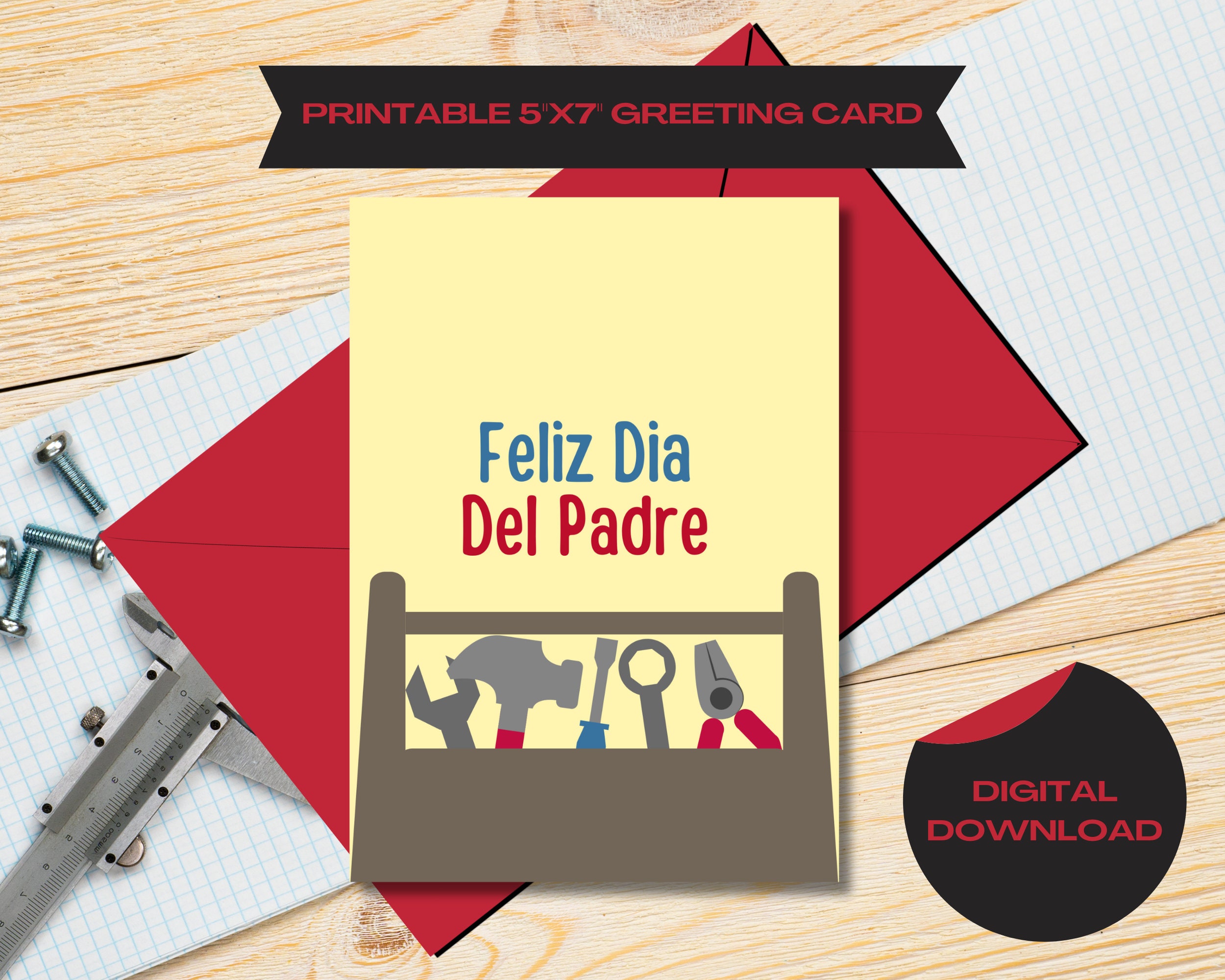 Toolbox Father's Day Card for Mechanic Tools Father Card Feliz Dia Del ...