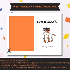 Graduation Digital Card 'CONGRATS - You'll Be a Purr-fect Vet' for ...