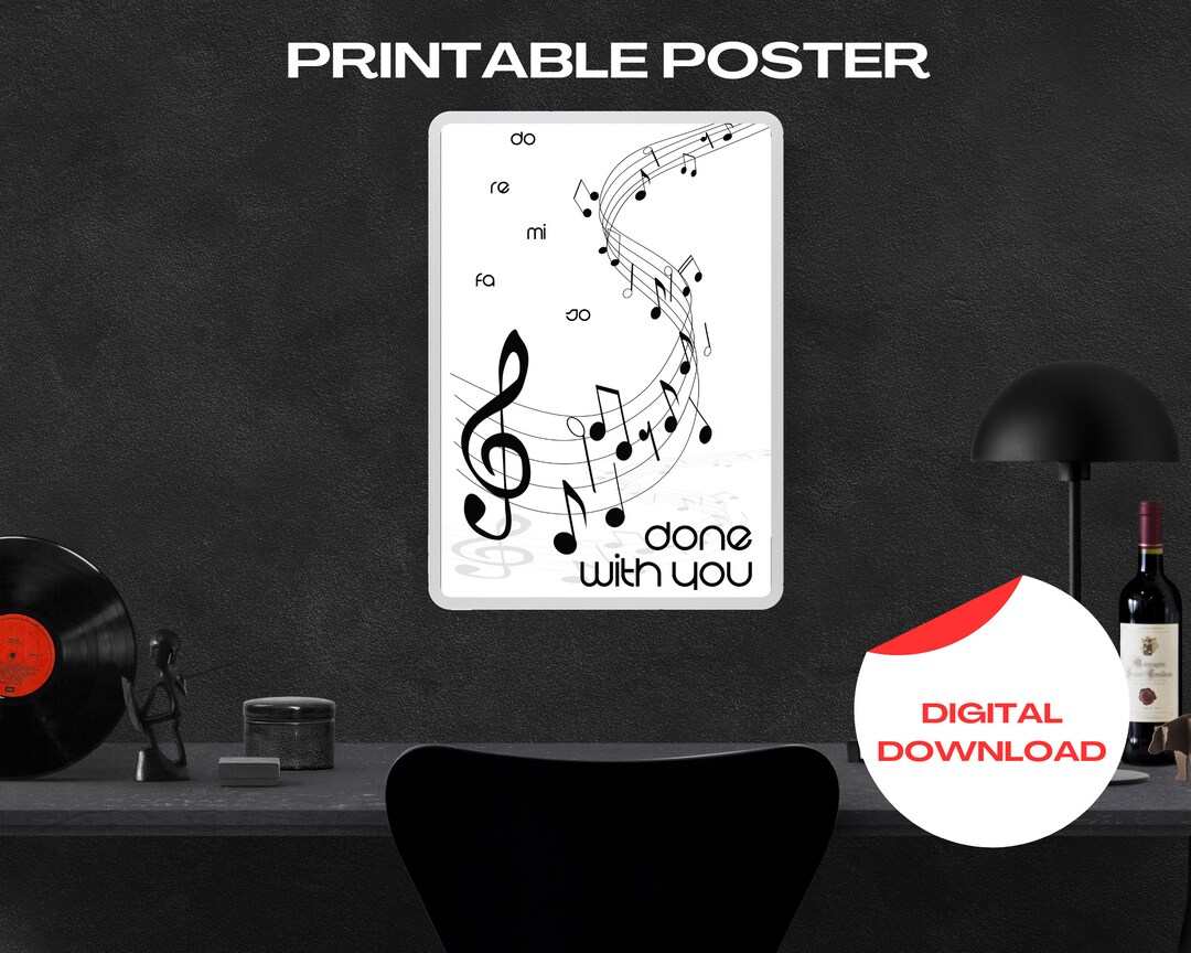 Musical Poster 'do Re Mi Fa so Done With You', Funny Poster for ...