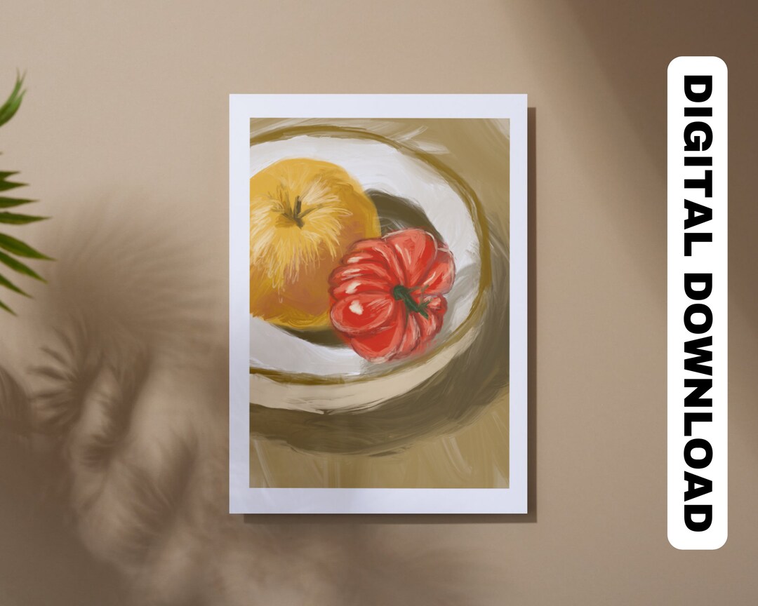 Tomato Painting Vegetable Print Kitchen Wall Art Vegetable Poster ...
