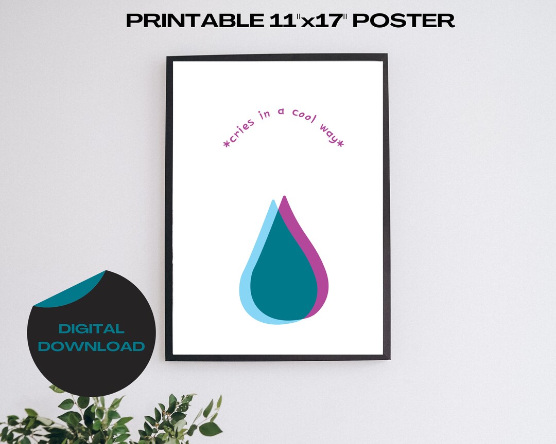 Funny *cries in a Cool Way* Wall Decor Printable Poster - Digital ...