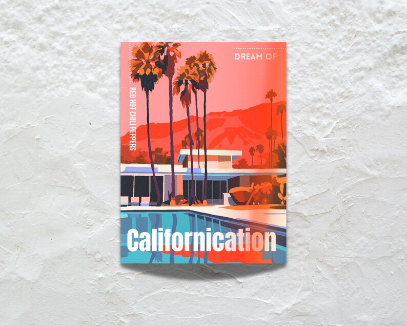 Californication Song Poster Red Hot Chili Peppers Californication Merch ...