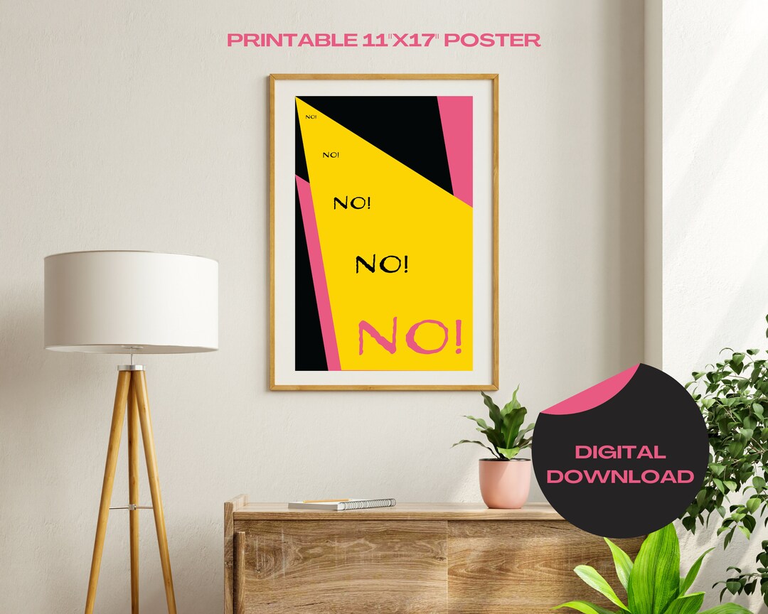 NO Digital Poster for People Pleasers – Geometric Poster With Bold ...