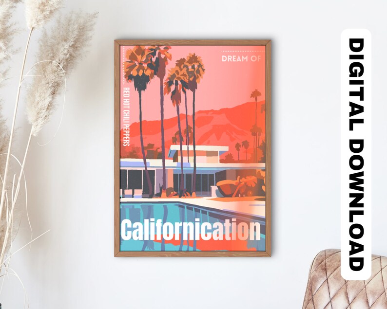 Californication Song Poster Red Hot Chili Peppers Californication Merch ...