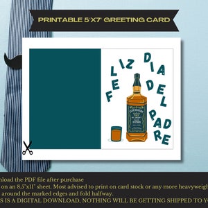 Feliz Dia Del Padre Papi Happy Father's Day Gin Bottle, Rum Father's ...