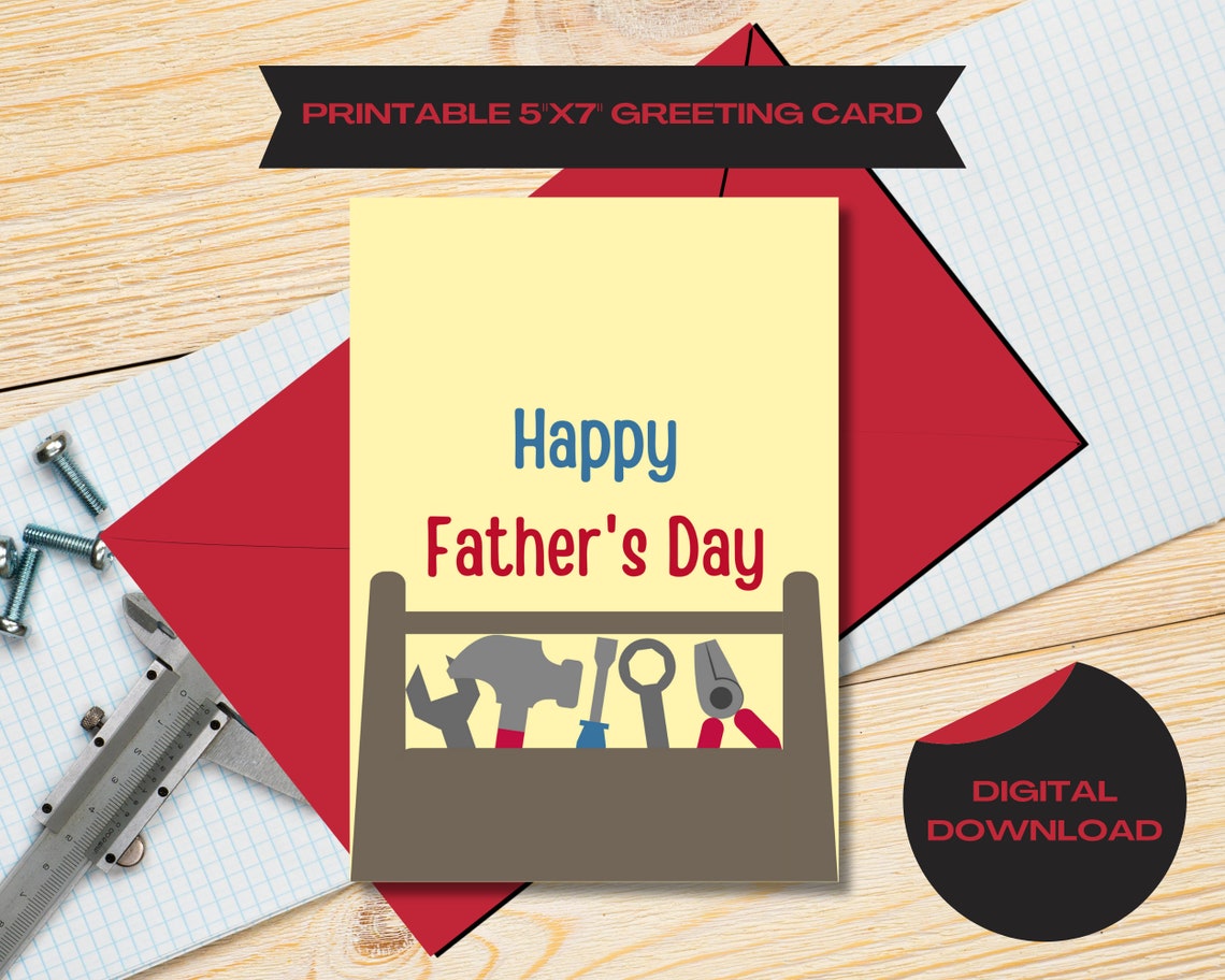 Happy Father's Day Toolbox Card, Father's Day Card for Mechanics ...