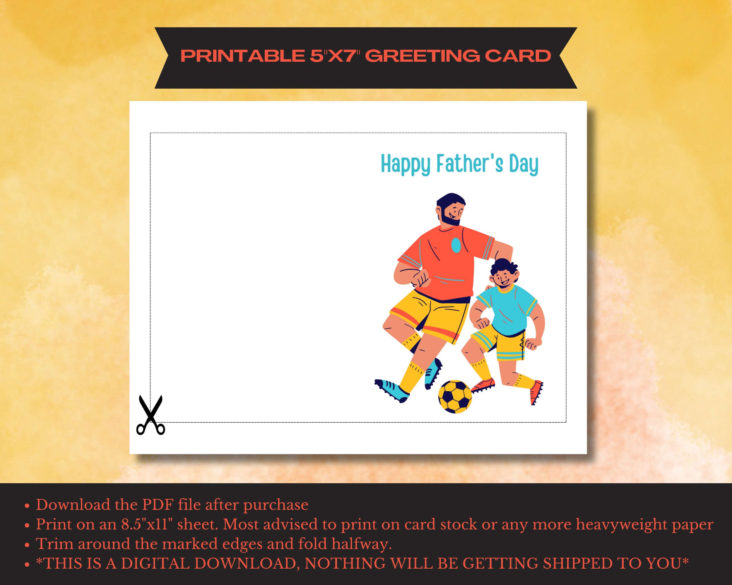 Soccer Happy Father's Day From Son to Father Digital Download ...