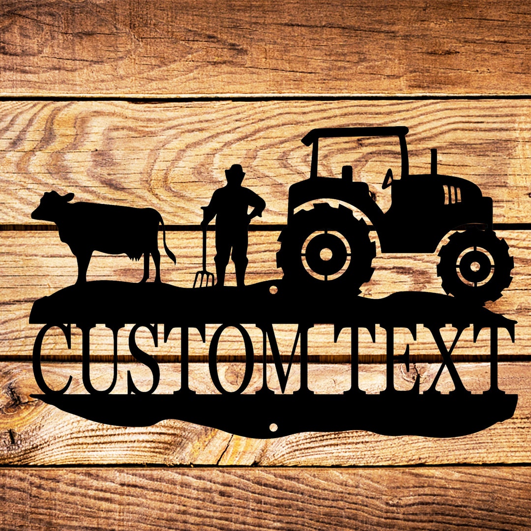 Farmer Giftmetal Farmhouse Signfarmhouse Decorcustom Farm - Etsy