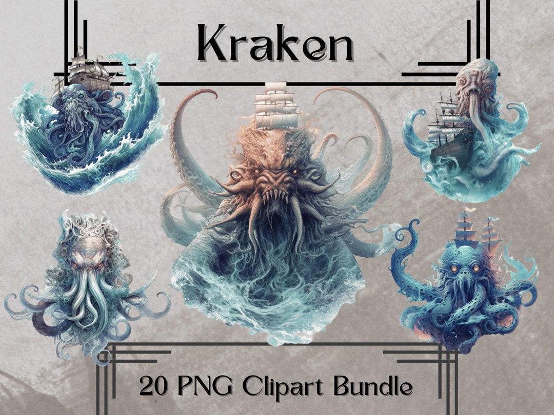 20 Kraken Clipart Bundle PNG Kraken PNG Sea Monster - Etsy