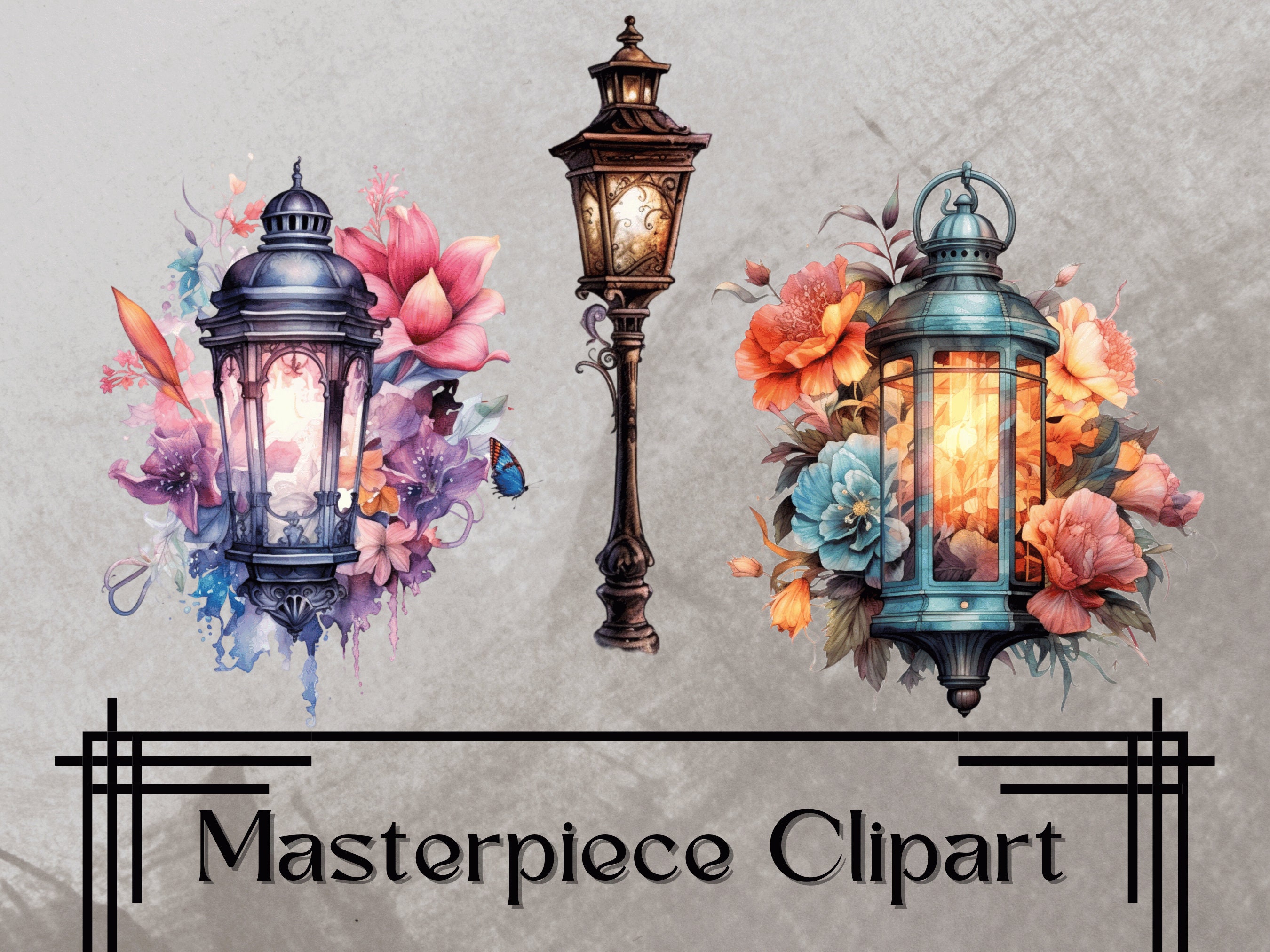 20 Watercolor Lantern Clipart Bundle PNG Lantern PNG Fantasy Lantern ...