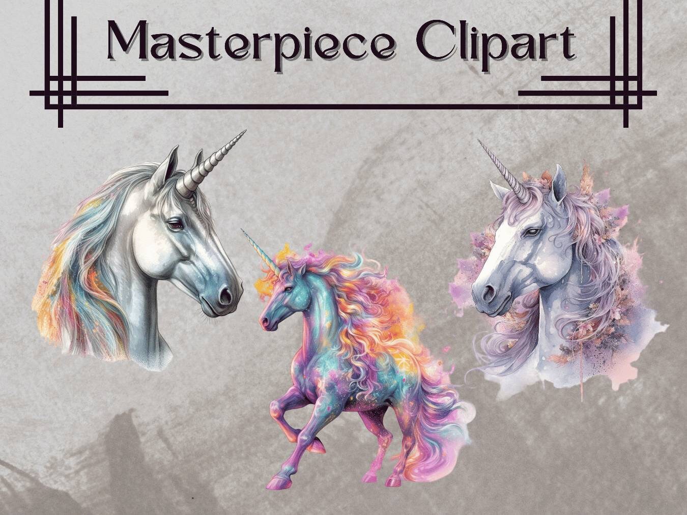 20 Watercolor Unicorn Clipart Bundle PNG Fantasy Unicorn - Etsy