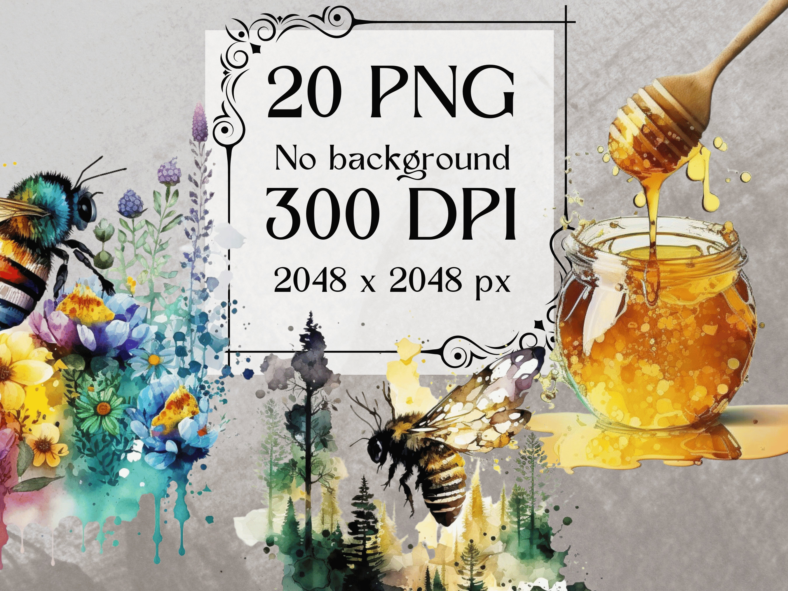 20 Watercolor Honey Bee Clipart Baby Shower Bee Clipart Animal - Etsy