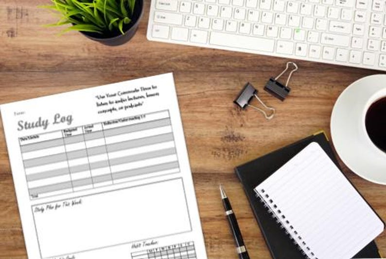 Printable Weekly Study Planner: Student Exam Prep Journal (digital ...