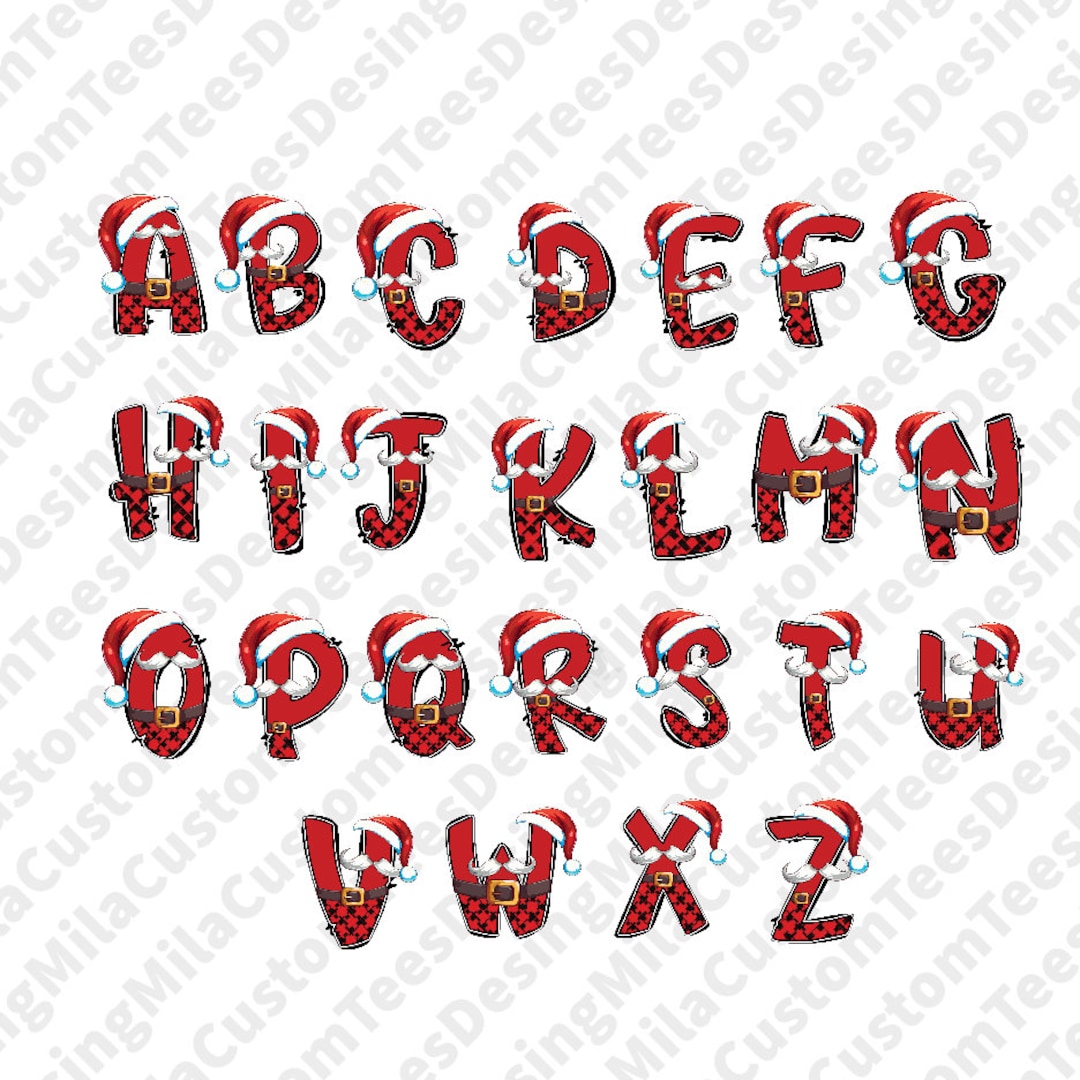 Christmas Alphabet, Christmas Font, Alphabet Png, Sublimation Alphabet ...