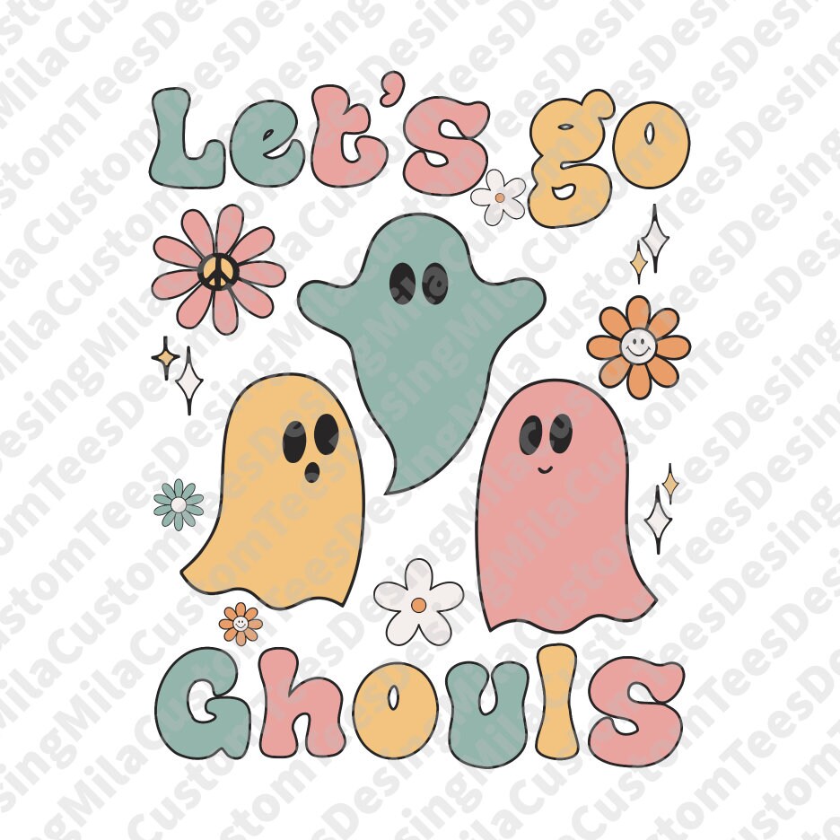 Lets Go Ghouls Png Retro Halloween Fall Pngspooky PNG - Etsy