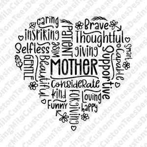 Mother Heart Svg,cute Mama Svg, Mother's Day Svg, Inspirational Mom ...