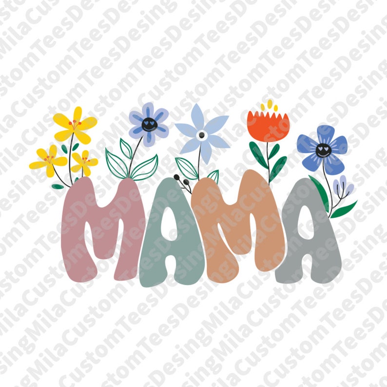 Mama Flowers Svg Retro Mama Svg Mother's Day Svg - Etsy