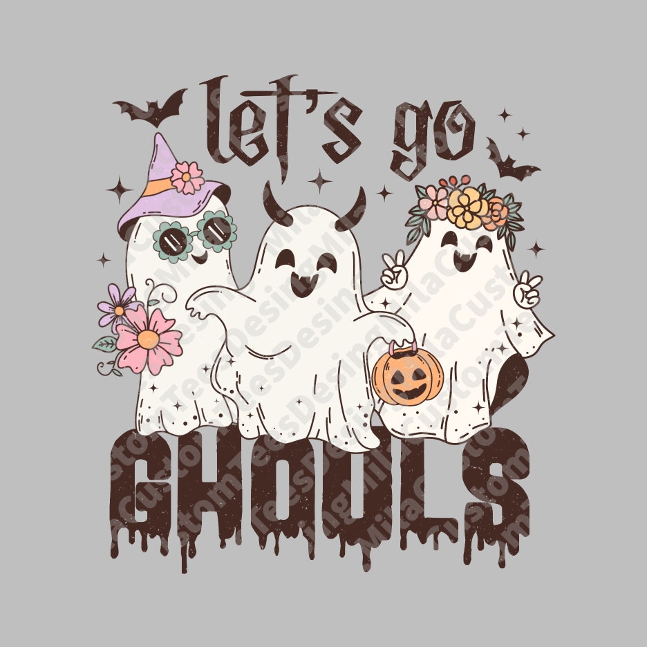 Let's Go Ghouls Png Groovy Ghost Png Ghost Halloween - Etsy