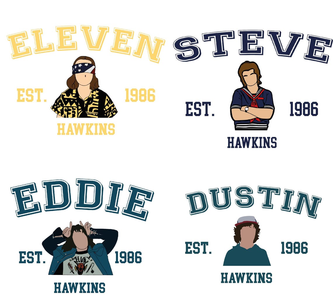 Personajes de Stranger Things PNG, ST SS4 PNG, Steve, Eleven, Eddie ...