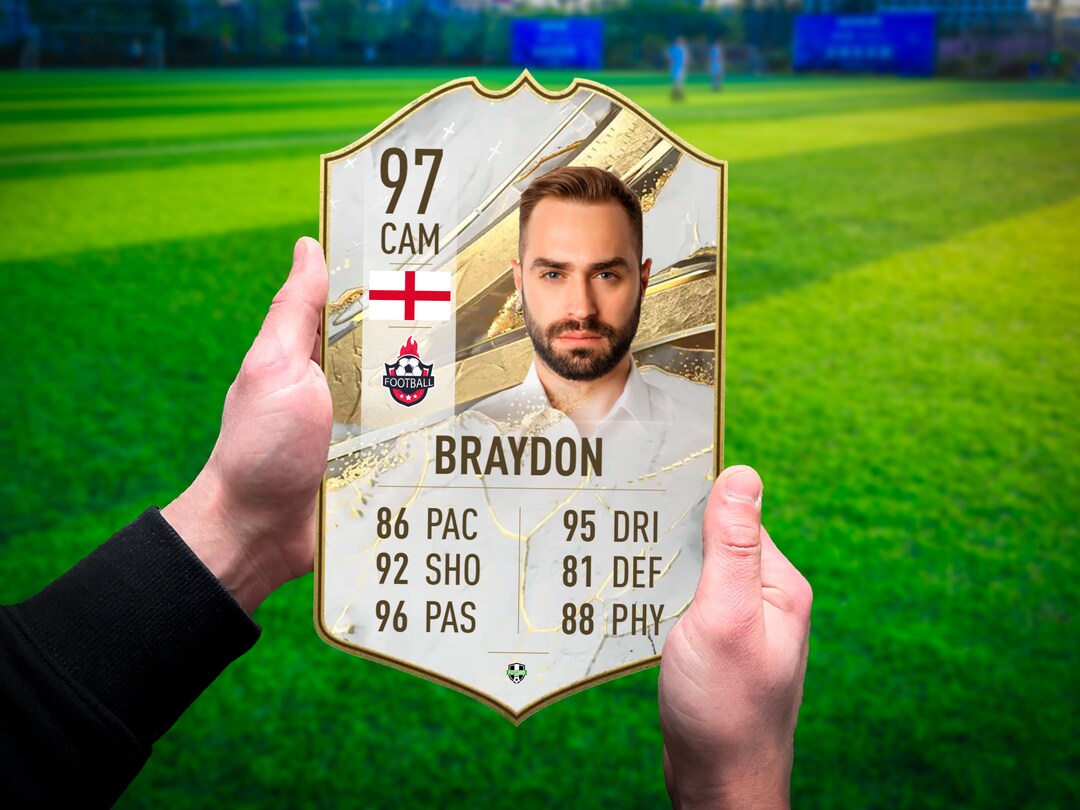 Personalized Football Card, Fut Card Icone Gold Footcard, Football Fan ...